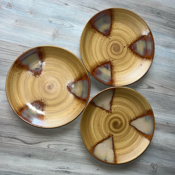 Sango | Dining | 3 Sango Splash Brown Tan 1 Plates 4951 | Poshmark